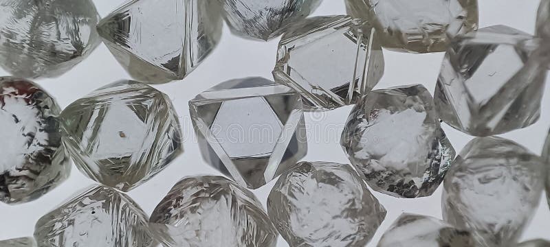 Natural Rough Crystal Diamonds on White Assorting Pad in Antwerp ...