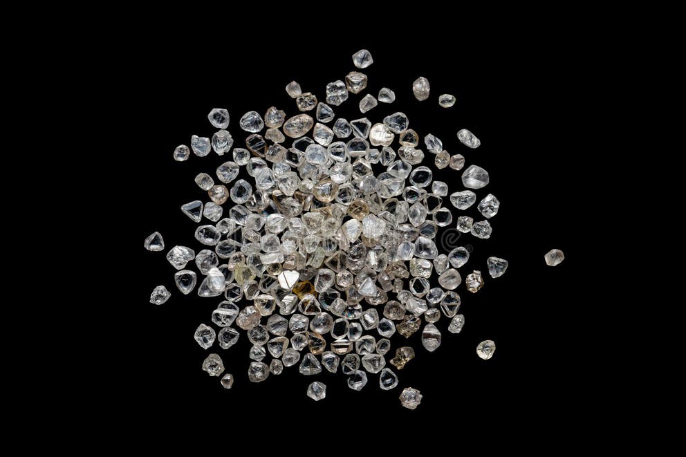 Natural Rough Uncut Diamonds Stock Image - Image of stone, transparent ...