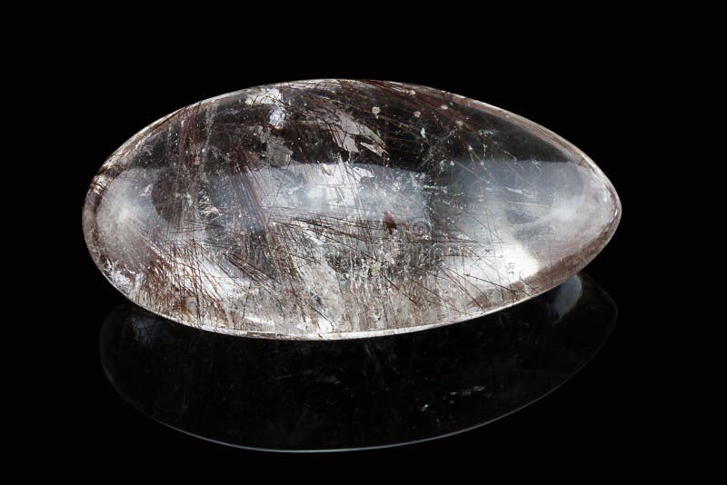 Raw Rutile Quartz on a Dark Stock Image - Image of needle, crystal ...