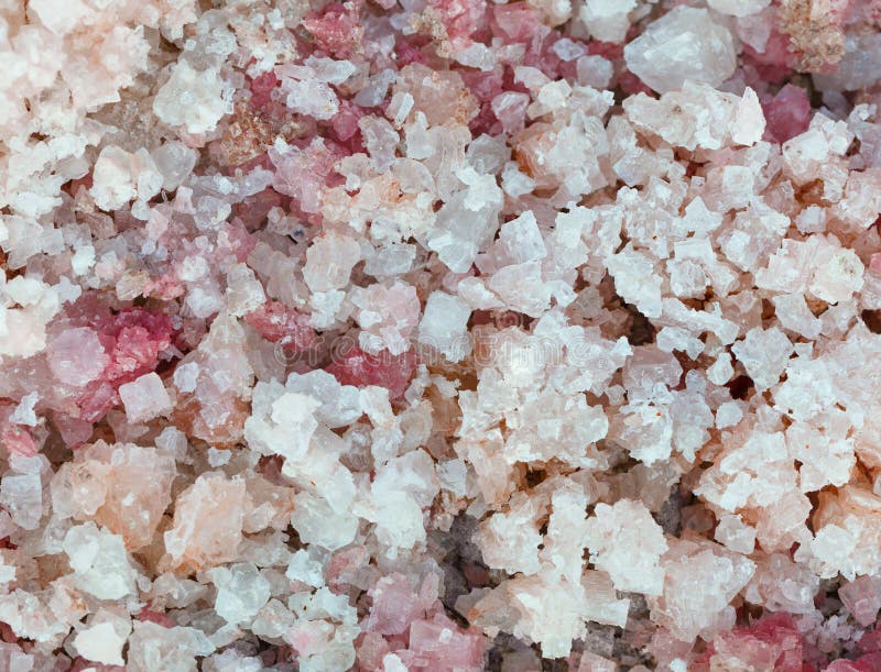 Natural Salt with Pink Crystals Close-up Stock Image - Image of detail ...