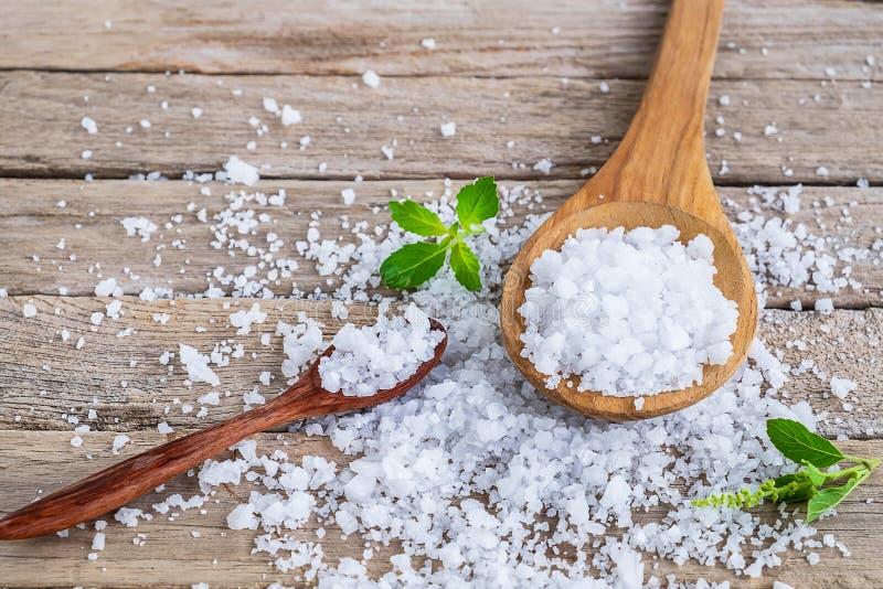 Natural Salt from the Sea on the Dining Table Stock Photo - Image of ...