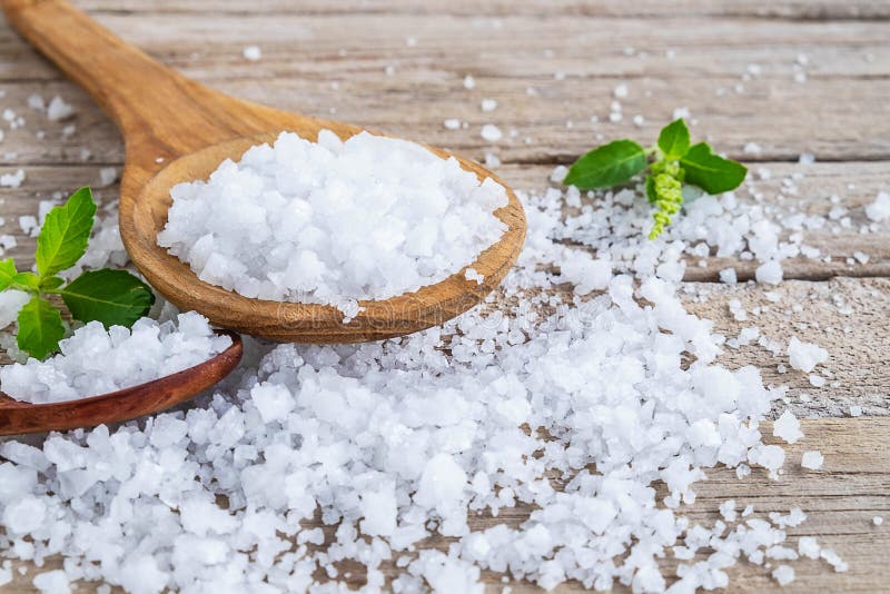 Natural Salt from the Sea on the Dining Table Stock Photo - Image of ...