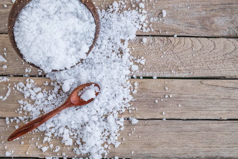 Natural Salt from the Sea on the Dining Table Stock Image - Image of ...