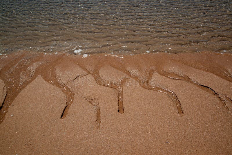 Natural Sand Patterns in Beach at Low Tide. Stock Photo - Image of ...