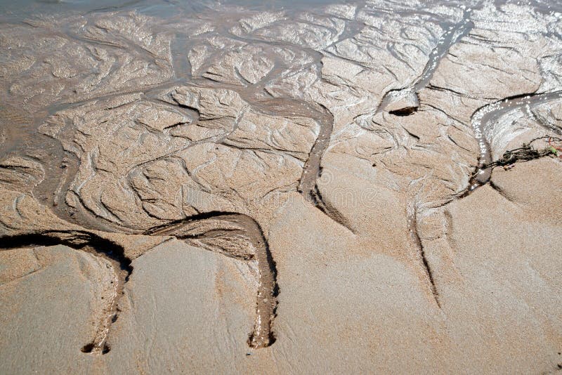 Natural Sand Patterns in Beach at Low Tide. Stock Photo - Image of ...