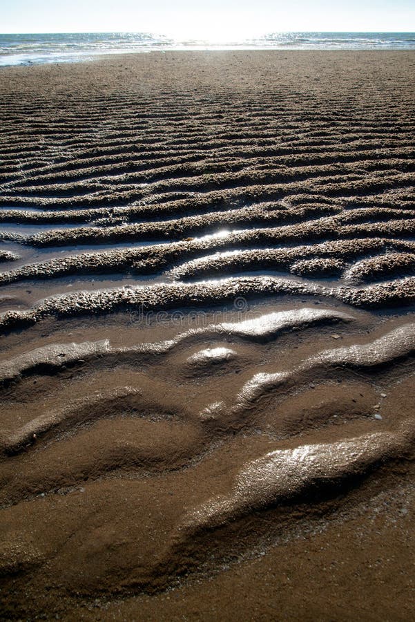 Natural Sand Patterns in Beach at Low Tide. Stock Image - Image of ...