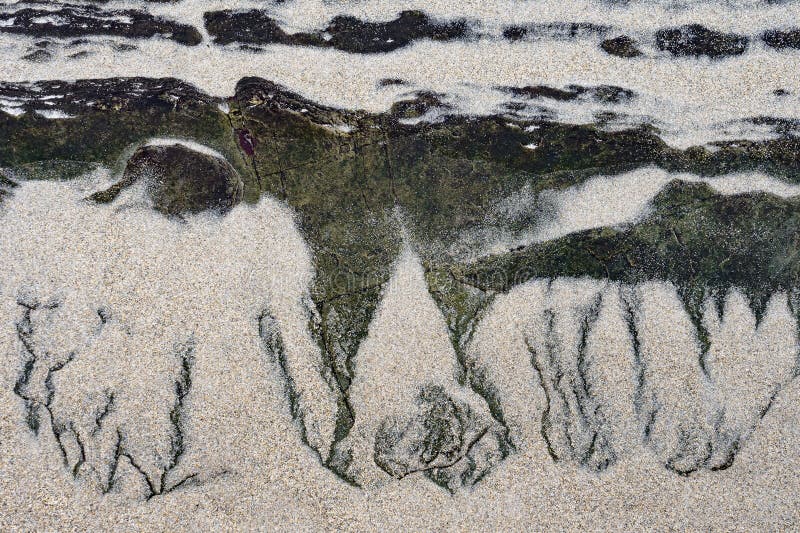 Natural Sand and Rock Textures on a Beach Stock Photo - Image of sand ...