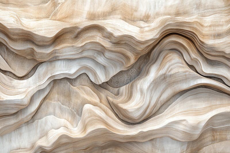 Natural Sandstone Formation Layers with Beige and White Wavy Patterns ...