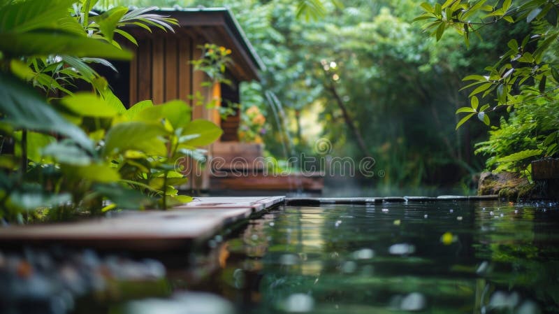 A Natural Sauna Formed by Hot Springs in a Lush Green Setting Stock ...
