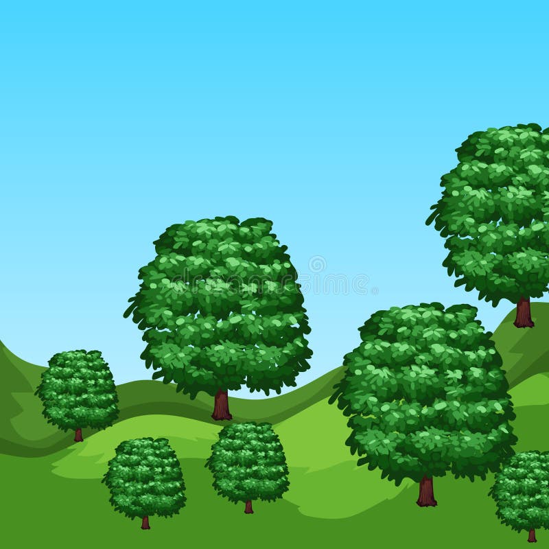 A Natural Scene Green Landscape Stock Illustration,, Stock Vector ...