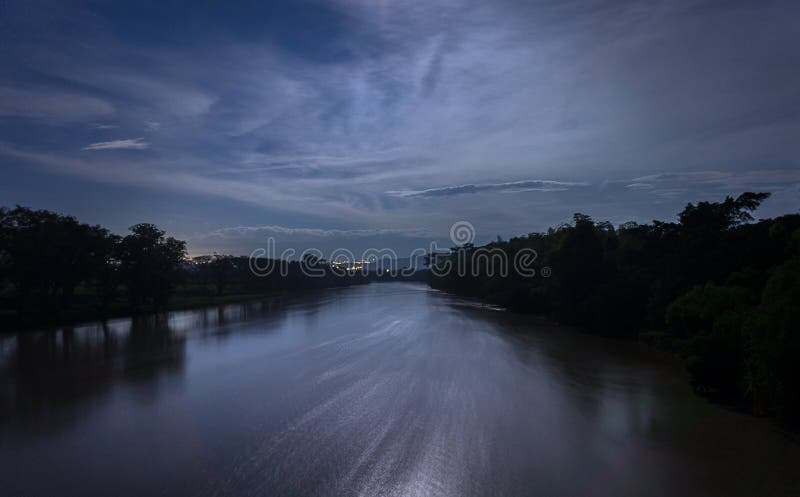 Natural Scene and Night River Stock Image - Image of nature, intent ...
