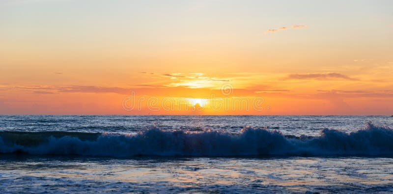 Natural Scene of Strong Wave Hit the Beach with Sunset Sky, Phuket ...