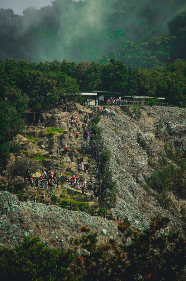 Natural Scenery Above Mount Tangkuban Parahu, Bandung, West Java Stock ...