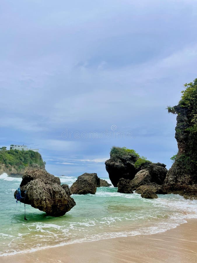 Natural Scenery with Beautiful Sea and Sunny Weather Stock Image ...