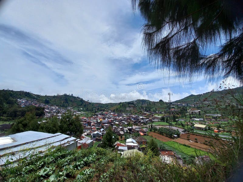 Natural Scenery from a Distance Stock Photo - Image of village, scenery ...
