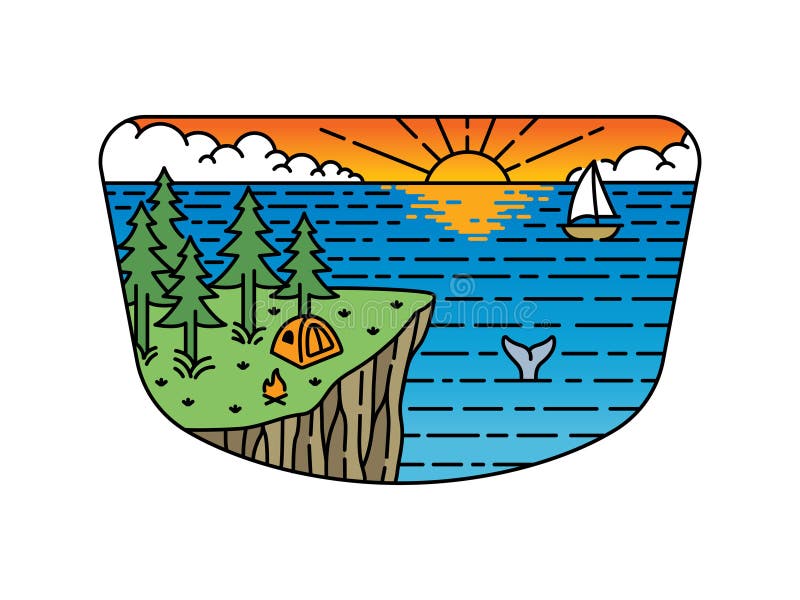 Natural Scenery in the Frame Illustration Stock Illustration ...