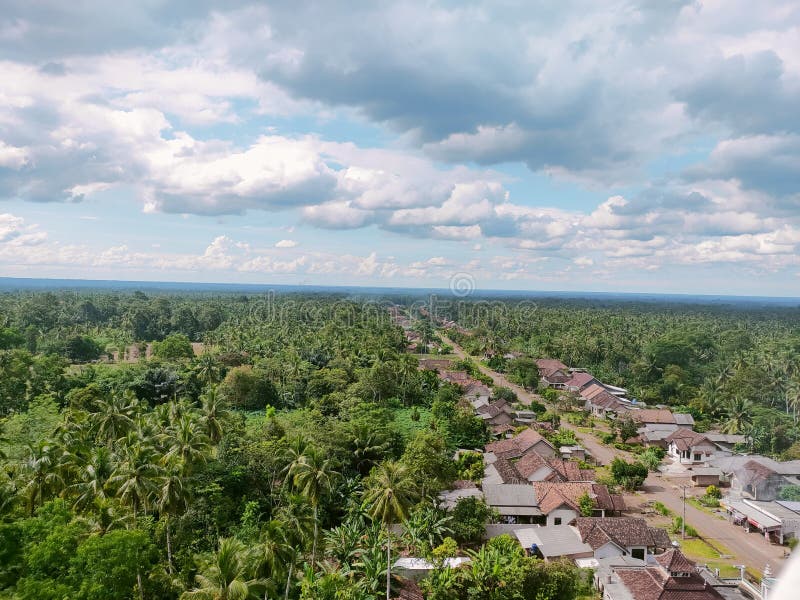 Natural Scenery from the Height of Lampung Province Indonesia Stock ...