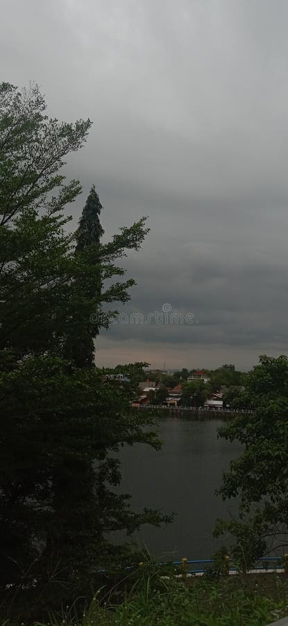 Natural Scenery in the Reservoir at Evening Stock Photo - Image of ...