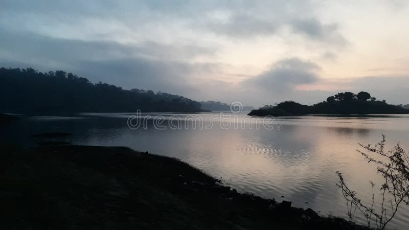 Natural Scenery of the Saguling Reservoir Lake at Sunset in West ...