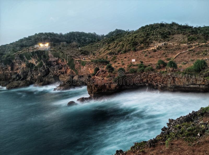 Natural Scenery Seen from the Beach Stock Image - Image of view ...