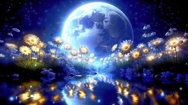 Natural Scenery in the Mountains when the Moonlight Shines Stock Video ...