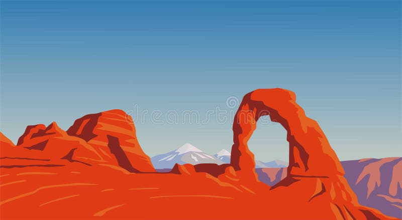 Natural Scenery in the State of Utah Stock Illustration - Illustration ...