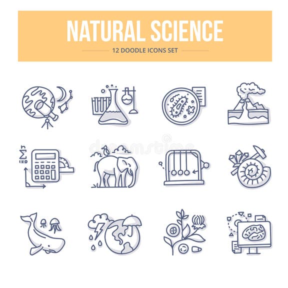 Natural Science Doodle Icons Stock Vector - Illustration of computer ...