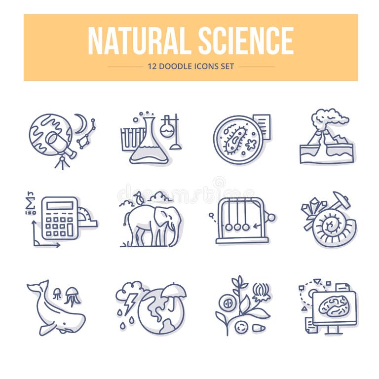 Natural Science Doodle Icons Stock Vector - Illustration of computer ...