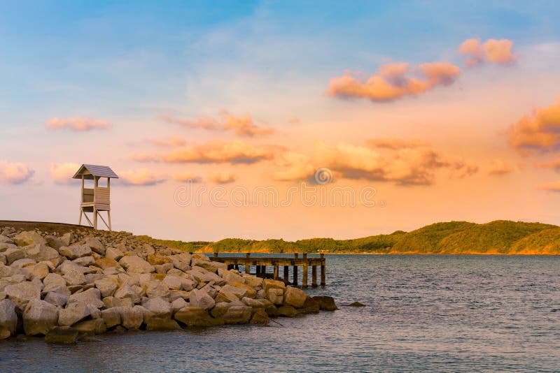 Natural Sea Coast Skyline with after Sunset Sky Stock Photo - Image of ...