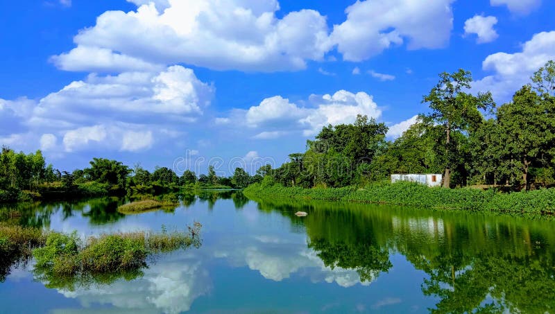 The really Natural Seen River Side of the Time Stock Photo - Image of ...
