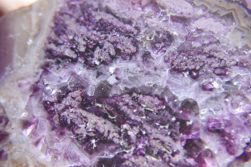 Natural Semiprecious Purple Stone with Visible Crystal Structure Stock ...
