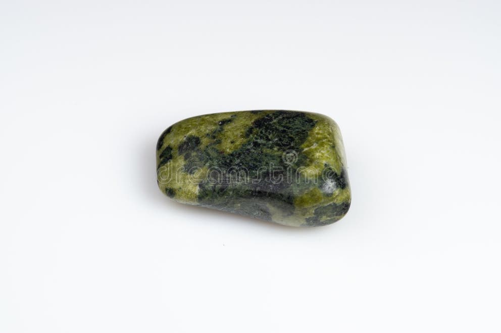 Natural Serpentine Gemstone with Unique Green and Black Patterns Stock ...