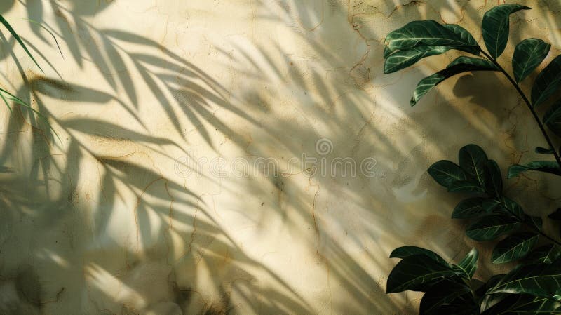 A Natural Shadow Formed by a Plant on a Wall Stock Photo - Image of ...