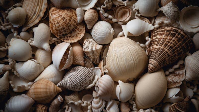 Natural Shells Background. Illustration AI Generative Stock ...