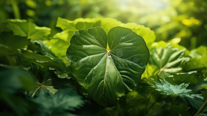 Natural shield leaf stock illustration. Illustration of vibrant - 372585786