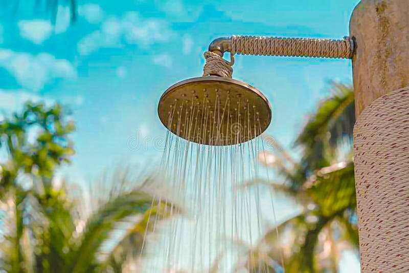 Natural shower stock image. Image of green, sunlight - 294574553