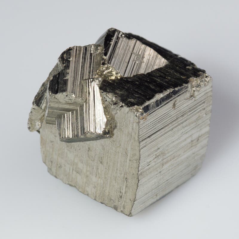 Natural Silver Pyrite Gem on the White Background Stock Image - Image ...