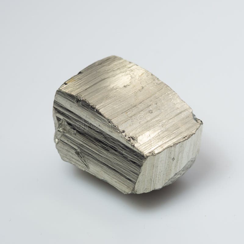 Natural Silver Pyrite Gem on the White Background Stock Image - Image ...