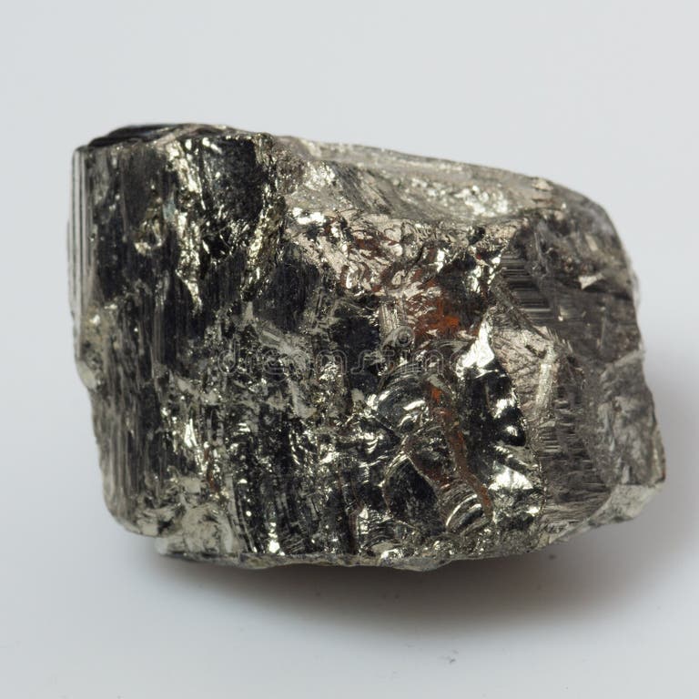Natural Silver Pyrite Gem on the White Background Stock Photo - Image ...