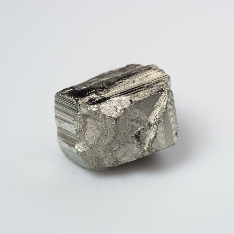 Natural Silver Pyrite Gem on the White Background Stock Photo - Image ...