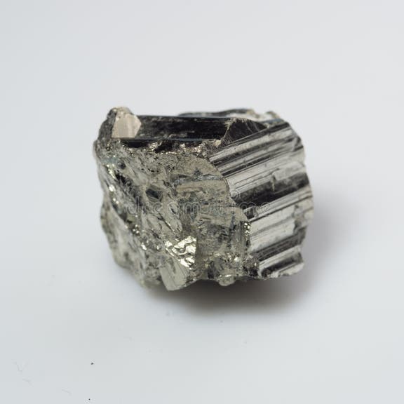 Natural Silver Pyrite Gem on the White Background Stock Photo - Image ...