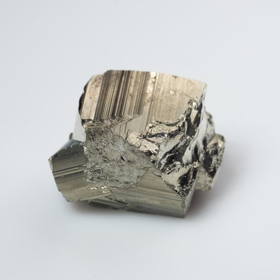 Natural Silver Pyrite Gem on the White Background Stock Photo - Image ...