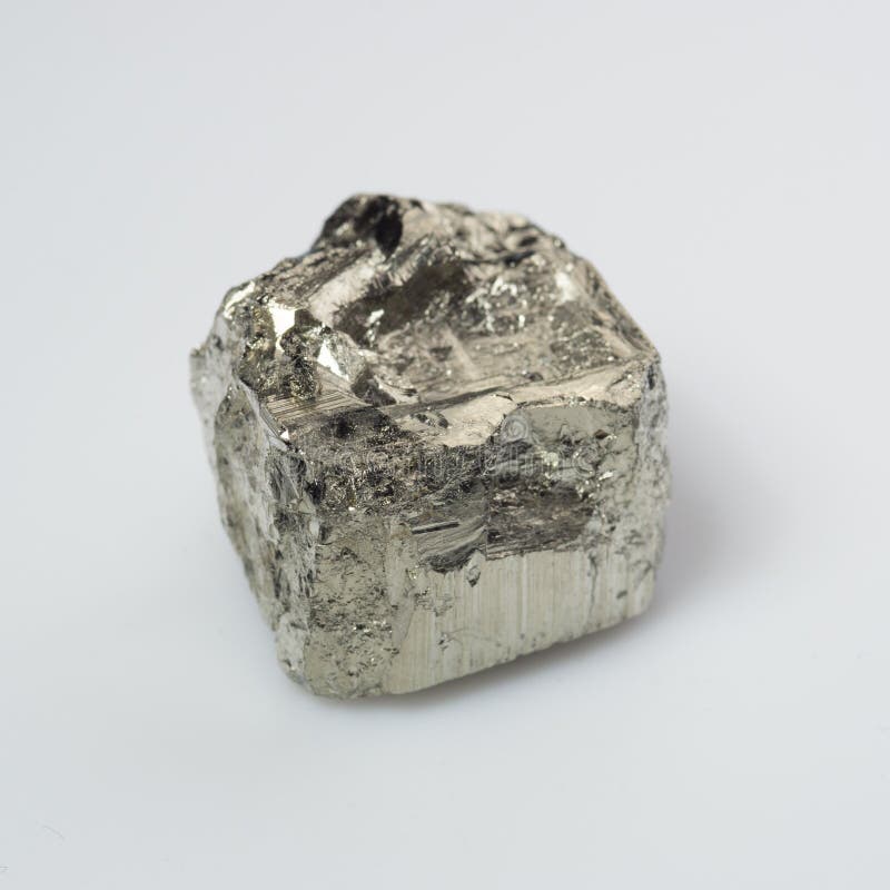 Natural Silver Pyrite Gem on the White Background Stock Photo - Image ...