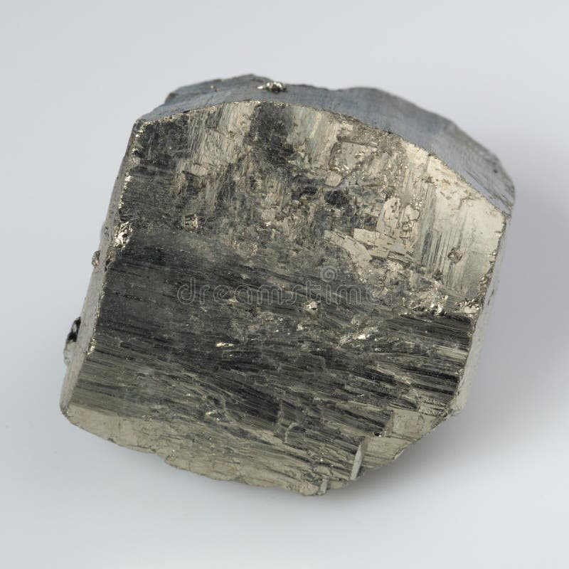 Natural Silver Pyrite Gem on the White Background Stock Photo - Image ...