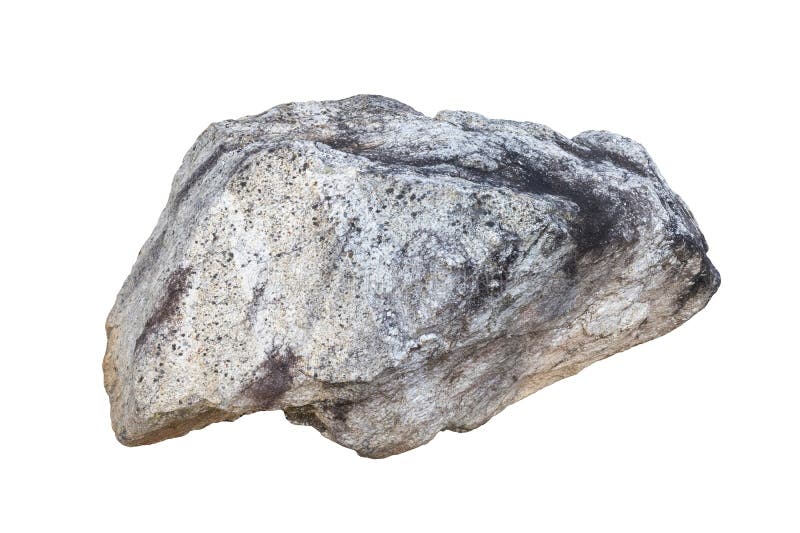 Natural Single Rough Solid Grey Stone Cut Out Isolated on White ...