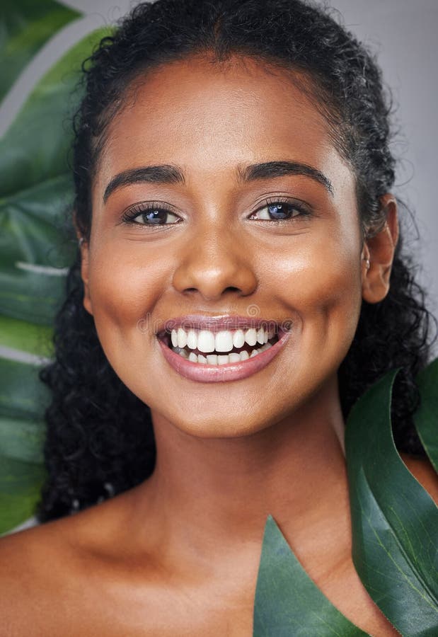Beauty Skincare And Hair Care Of Black Woman With Smile For Cosmetics