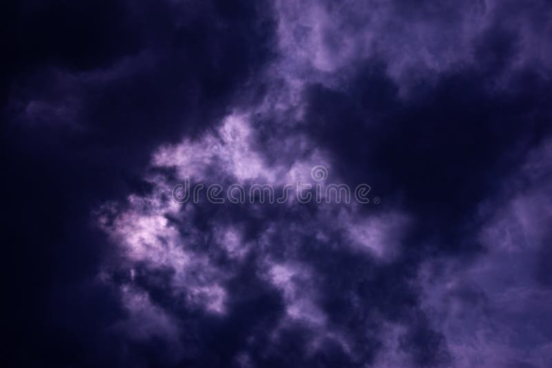 Natural Sky Composition. Dark Ominous Blue Storm Rain Clouds. Dramatic ...