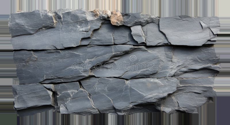Natural Slate Rock Texture Isolated on White, Geological Formation ...