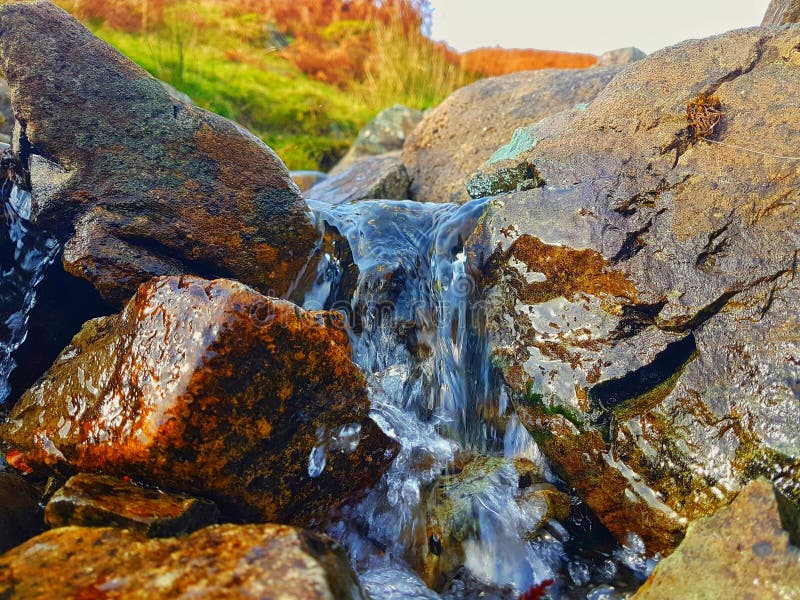 Natural small waterfall stock photo. Image of lake, creating - 80683712