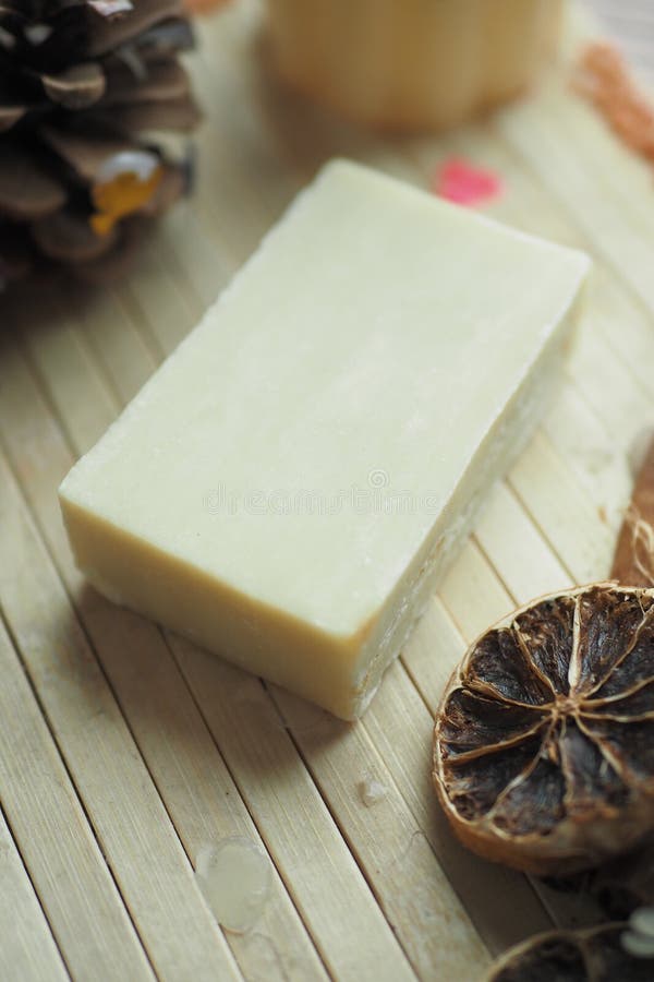 Natural soap bar on table stock image. Image of cleansing - 293618983
